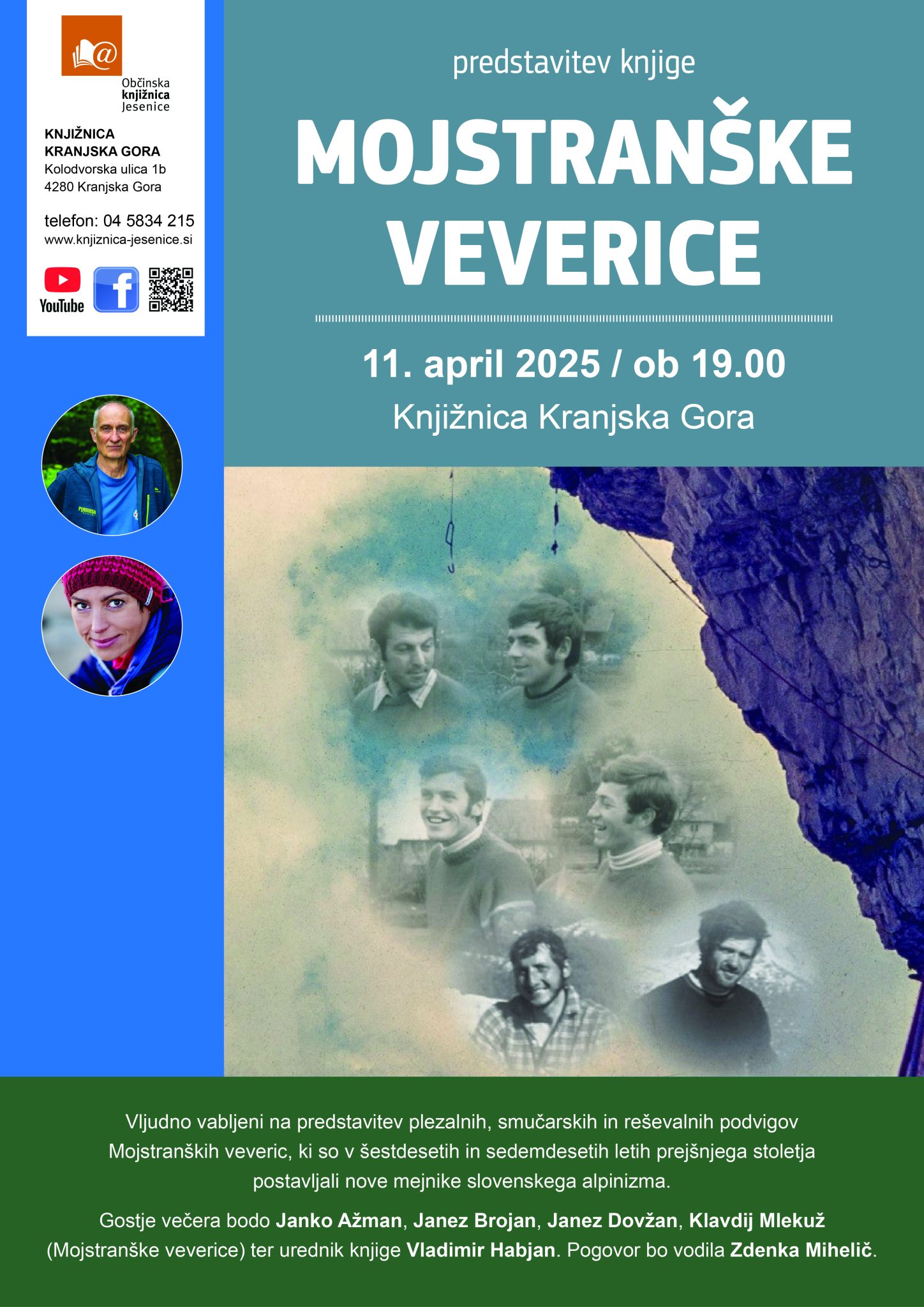 28. marec 2025 ob 19. uri: Mojstranške veverice – legendarni alpinisti ...