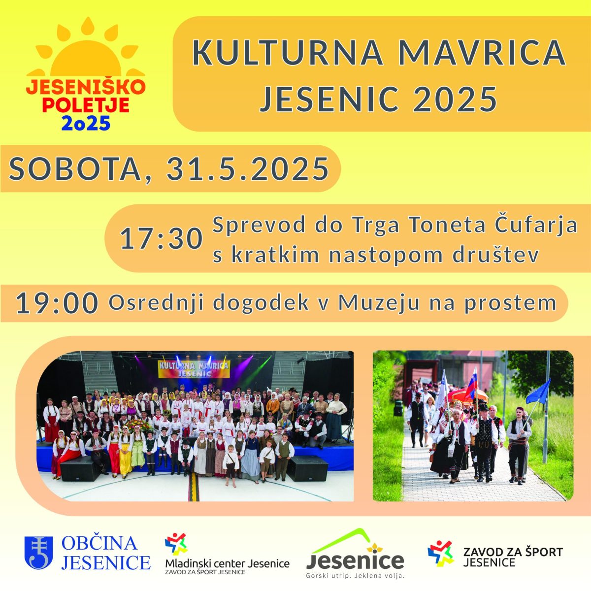 31. maj 2025, ob 19. uri: JESENIŠKO POLETJE - Kulturna mavrica Jesenic ...